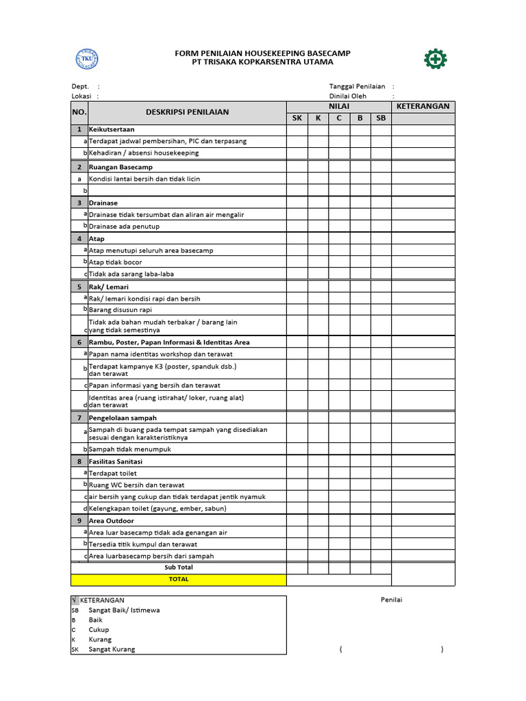 Form Inspeksi Basecamp | PDF