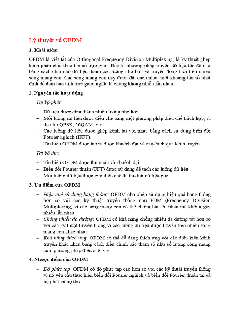 LÝ THUYẾT VỀ OFDM | PDF