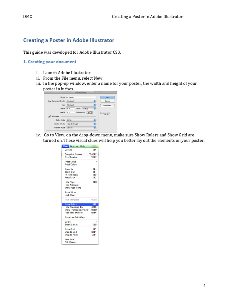Creating a Poster in Adobe Illustrator | PDF | Adobe Illustrator | Computing