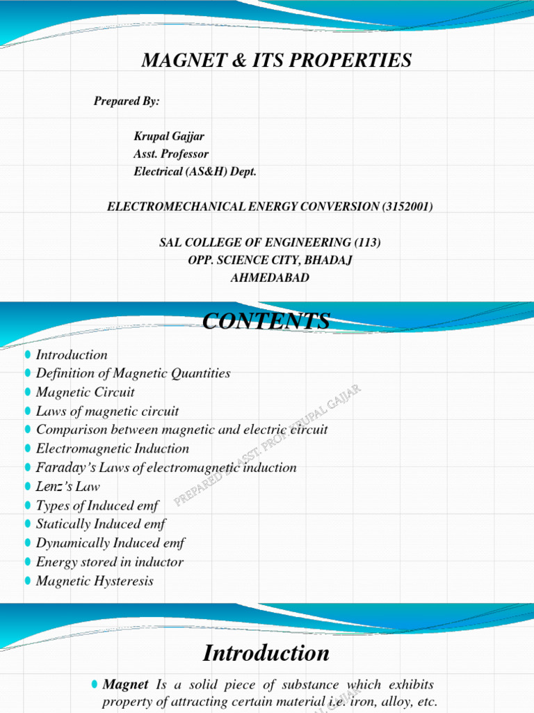 CH 1 | PDF | Electromagnetic Induction | Inductor