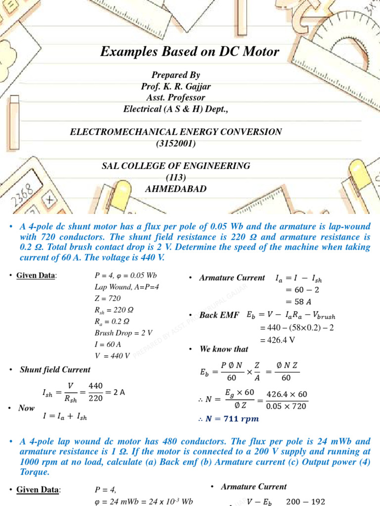 3 DC Motor Examples | PDF | Electric Motor | Electrodynamics