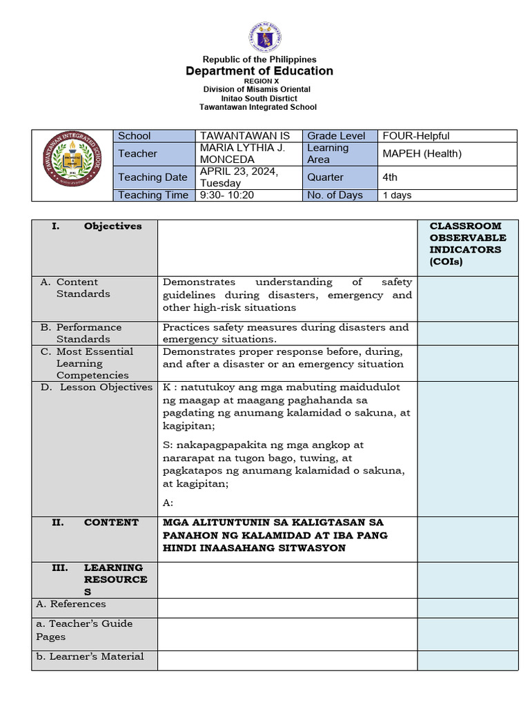 Cot-Health 4-Week 2-3 | PDF