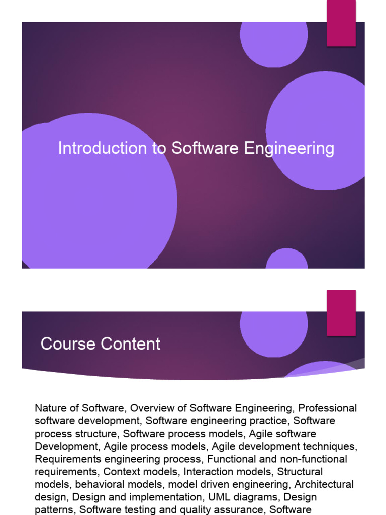 Introduction to Software Engineering(1) | PDF | Software | Engineering