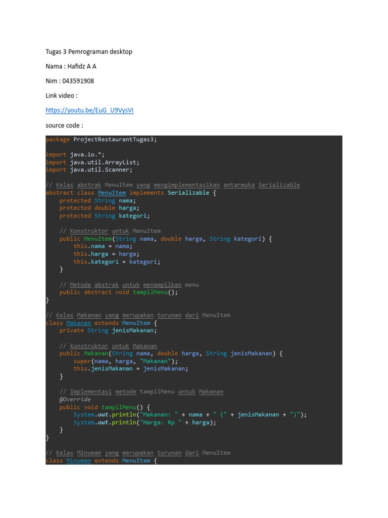 Tugas 3 Pemrograman Desktop | PDF