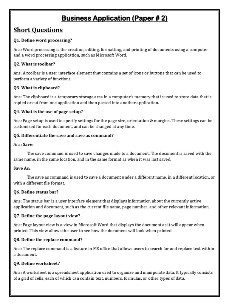 PAPER 2 (Business Application) | PDF | World Wide Web | Internet & Web