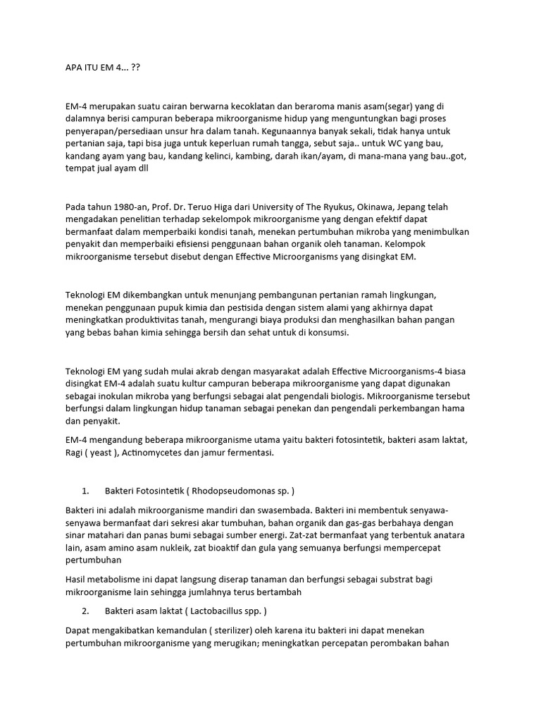 Penjelasan EM4 | PDF