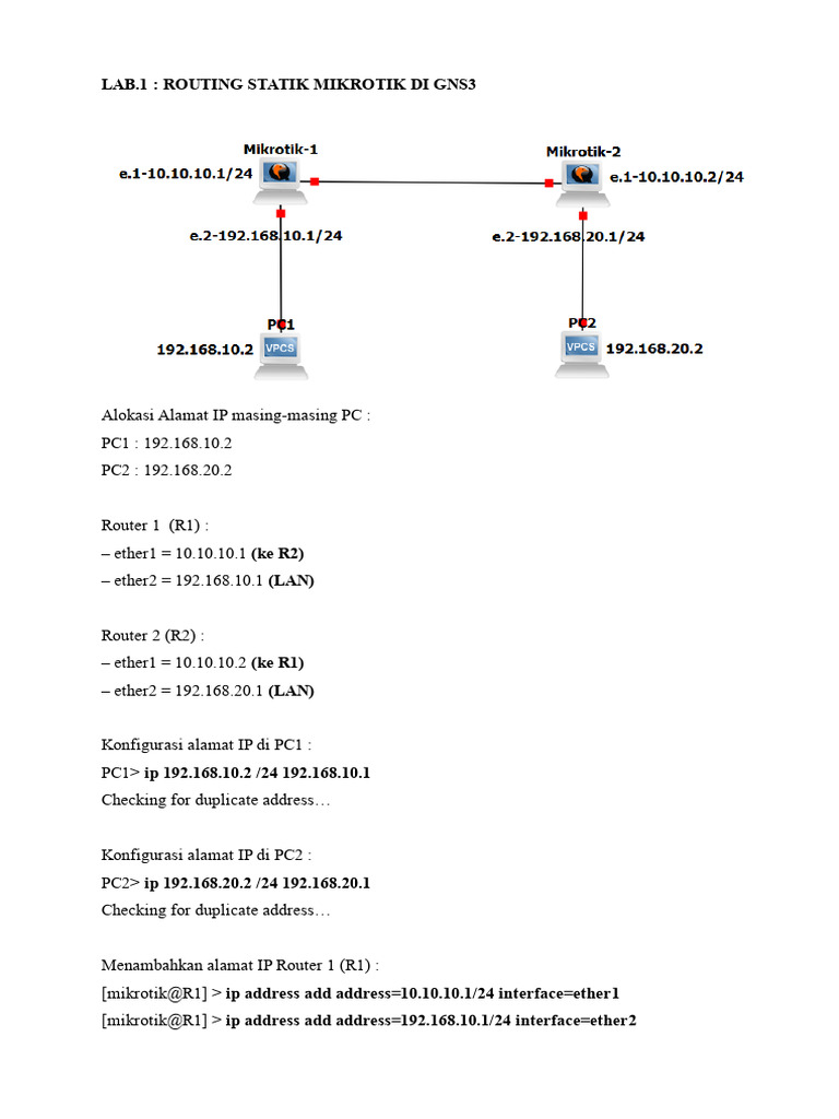 LAB Static Route Dan OSPF v2 | PDF | Routing | Router (Computing)