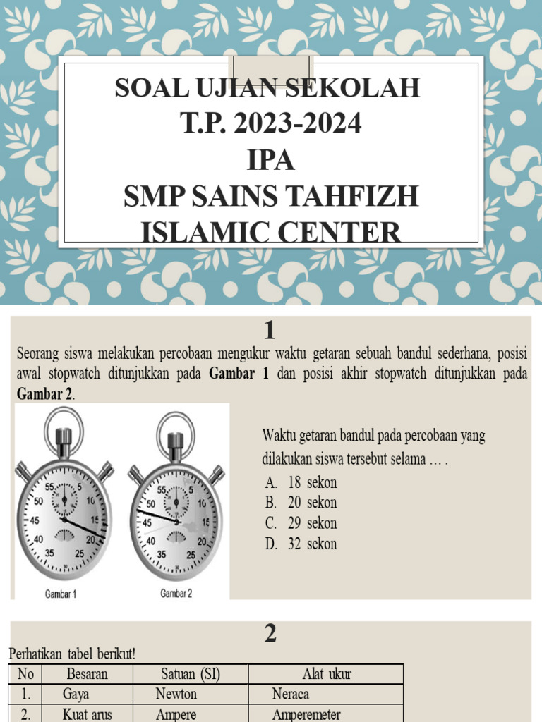 Soal Us Ipa 2024 | PDF