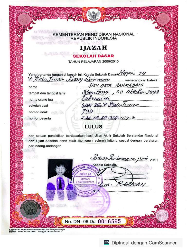 Ijazah SD | PDF