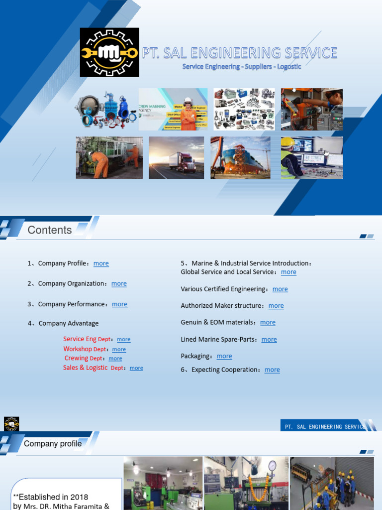 Indtroduction Pt. Sal Engineering Service | PDF | Engineering | Mechanical Engineering