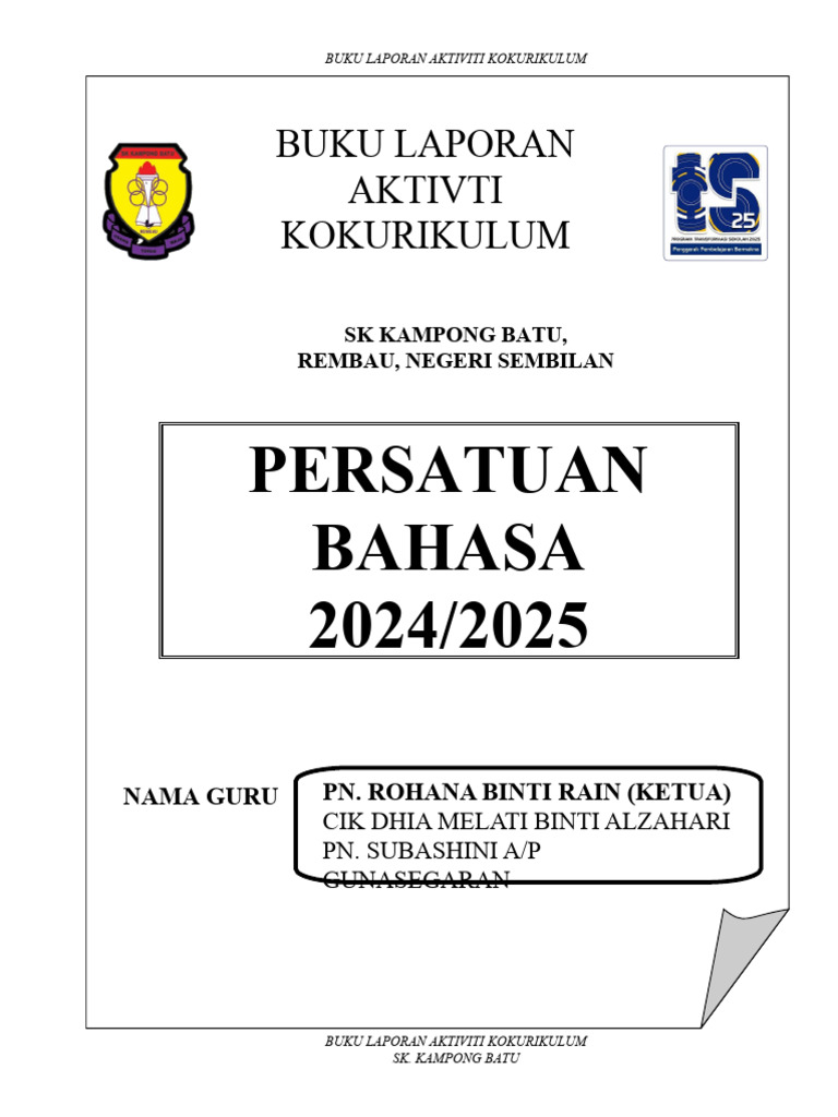 Buku Laporan Aktiviti Kokurikulum | PDF