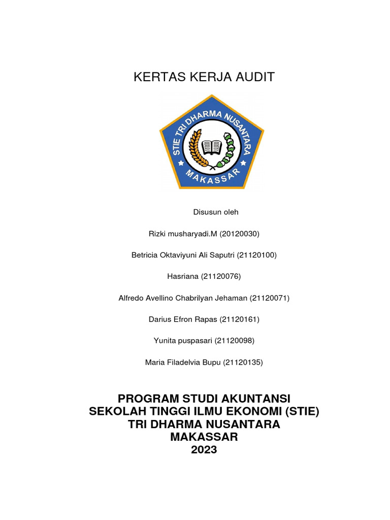 KLP 1 MAKALAH - KERTAS - KERJA - Audit2 | PDF | Karier & Perkembangan | Bisnis