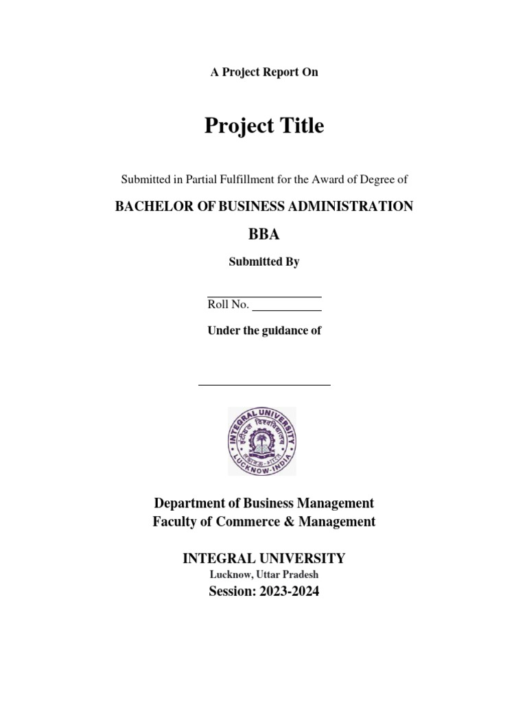 2023 24 Format BBA Report | PDF | Thesis | Academic Degree