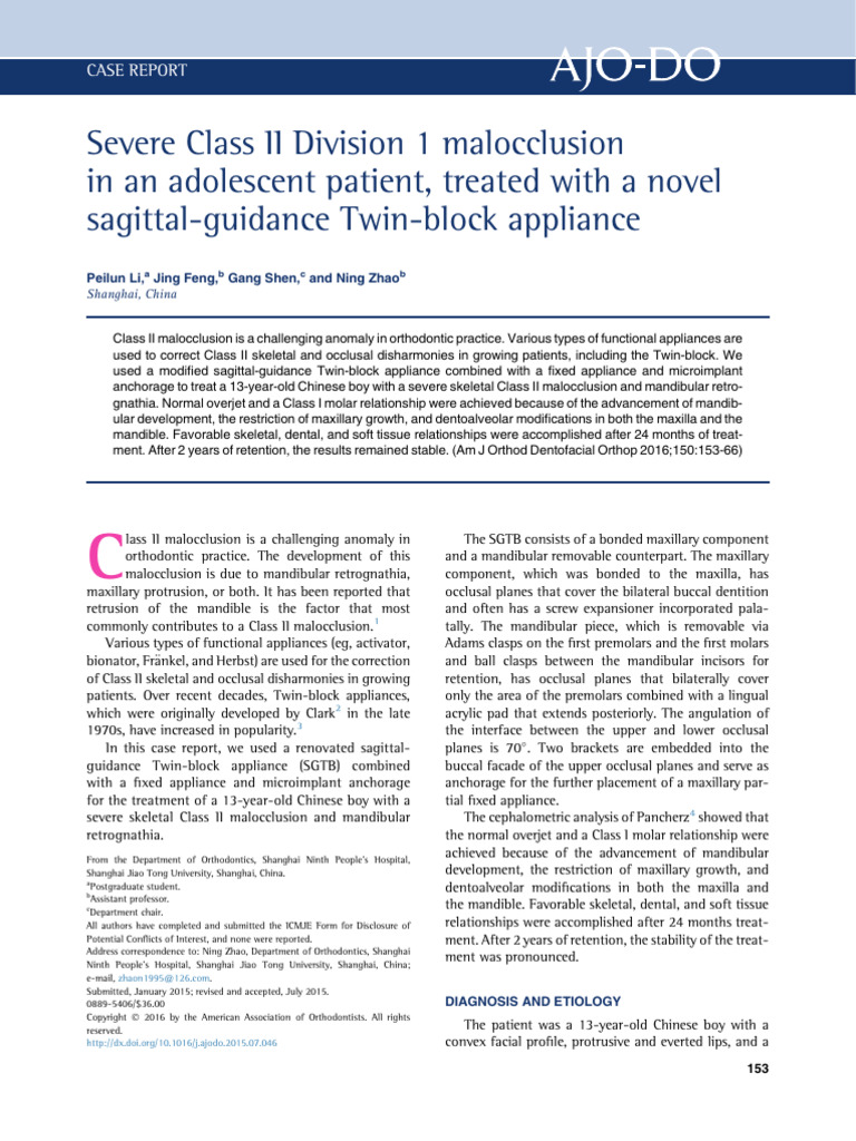Severe Class II Division 1 Malocclusion | Download Free PDF ...