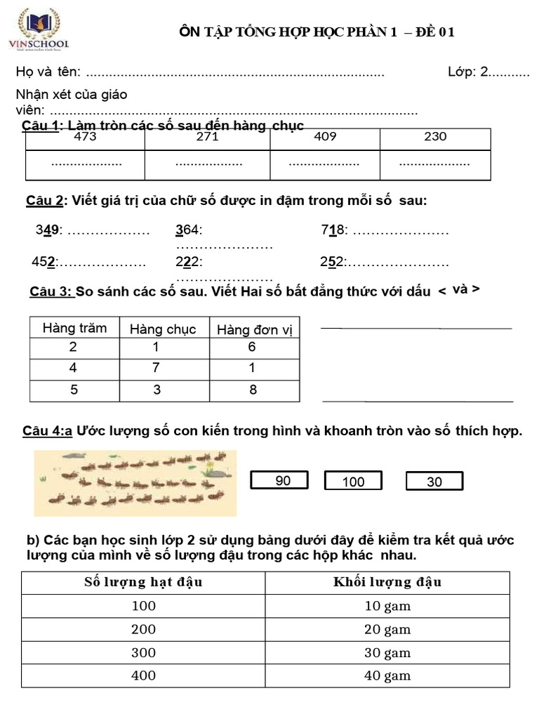 ÔN TẬP HP1 ĐỀ 1 | PDF