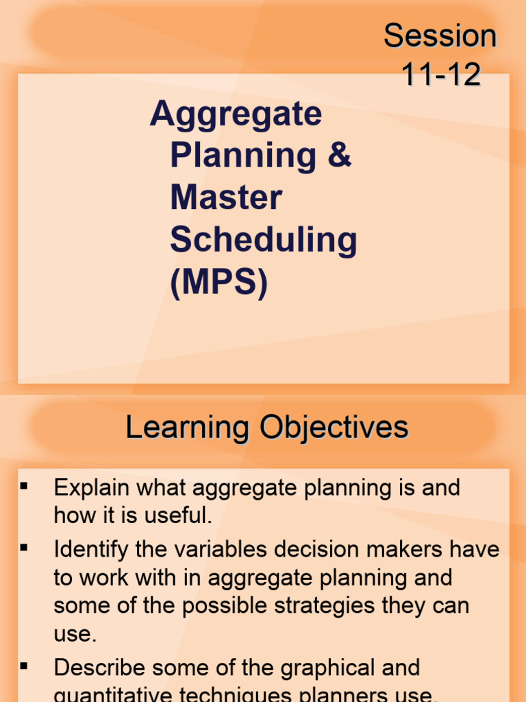 Session 17-18_Agg planning_MPS | PDF | Mathematical Optimization | Inventory