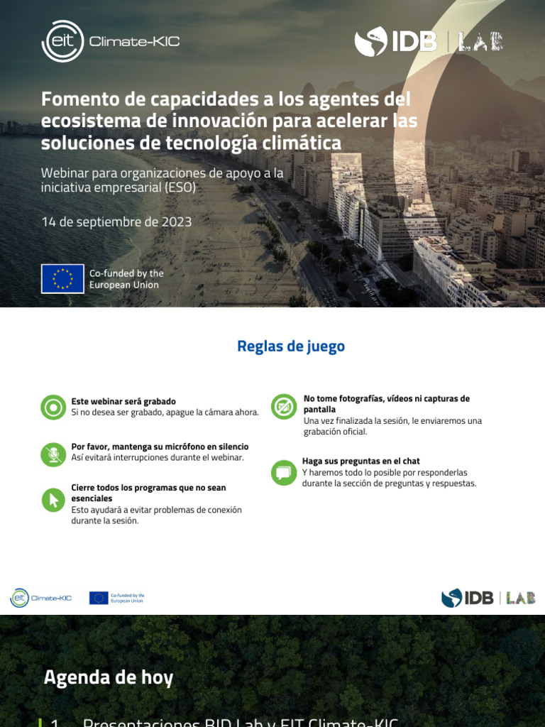 Webinar para ESOs in LAC - Fomento de Capacidades Con IDB Lab & EIT ... Webinar para ESOs in LAC - Fomento de Capacidades Con IDB Lab & EIT ...