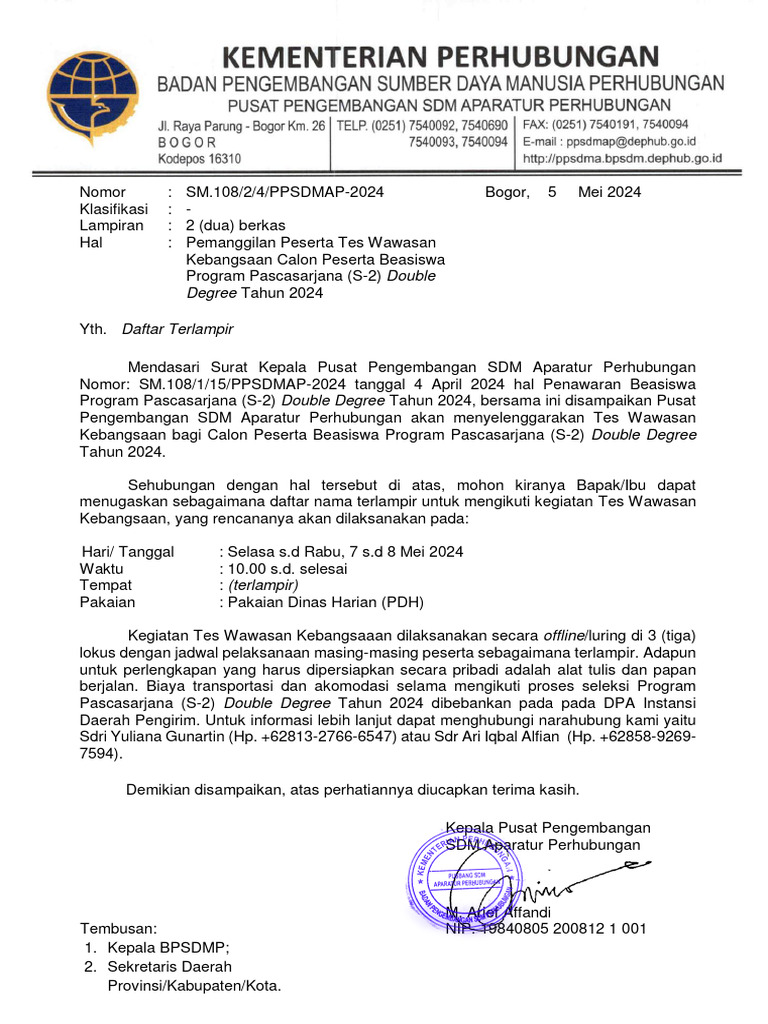 SM.108.2.4.PPSDMAP-2024, Surat Pemanggilan Peserta Tes TWK DD 2024 ...