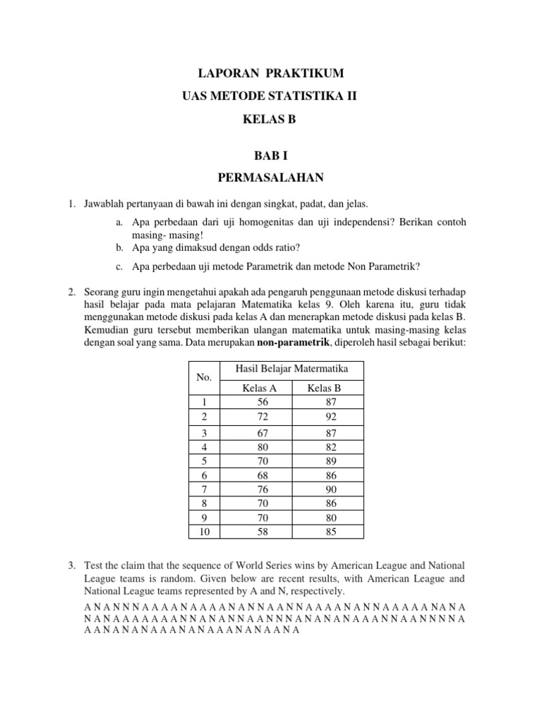UAS Metode Statistika | PDF