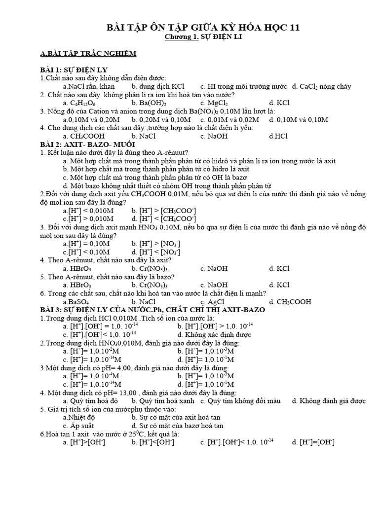 On Tap Giữahk1 - Gui HS | PDF