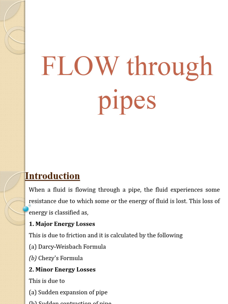 Flow Through Pipes | PDF | Gases | Applied And Interdisciplinary Physics
