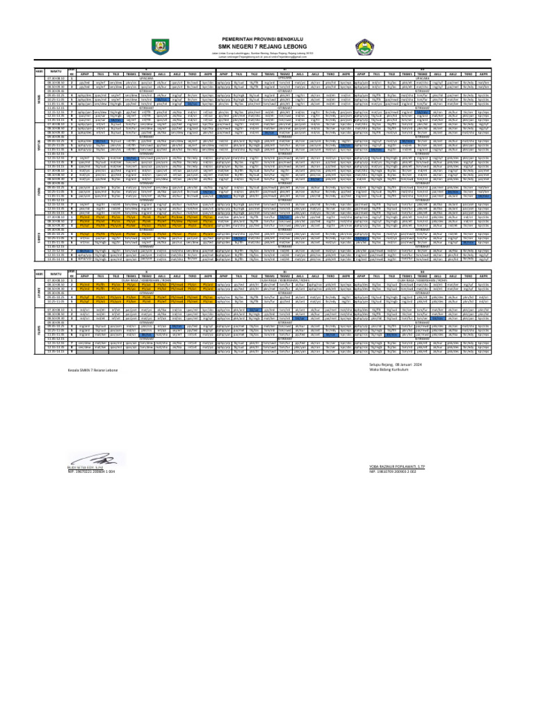 Jadwal KBM Genap 23 - 24 (Edited) | PDF