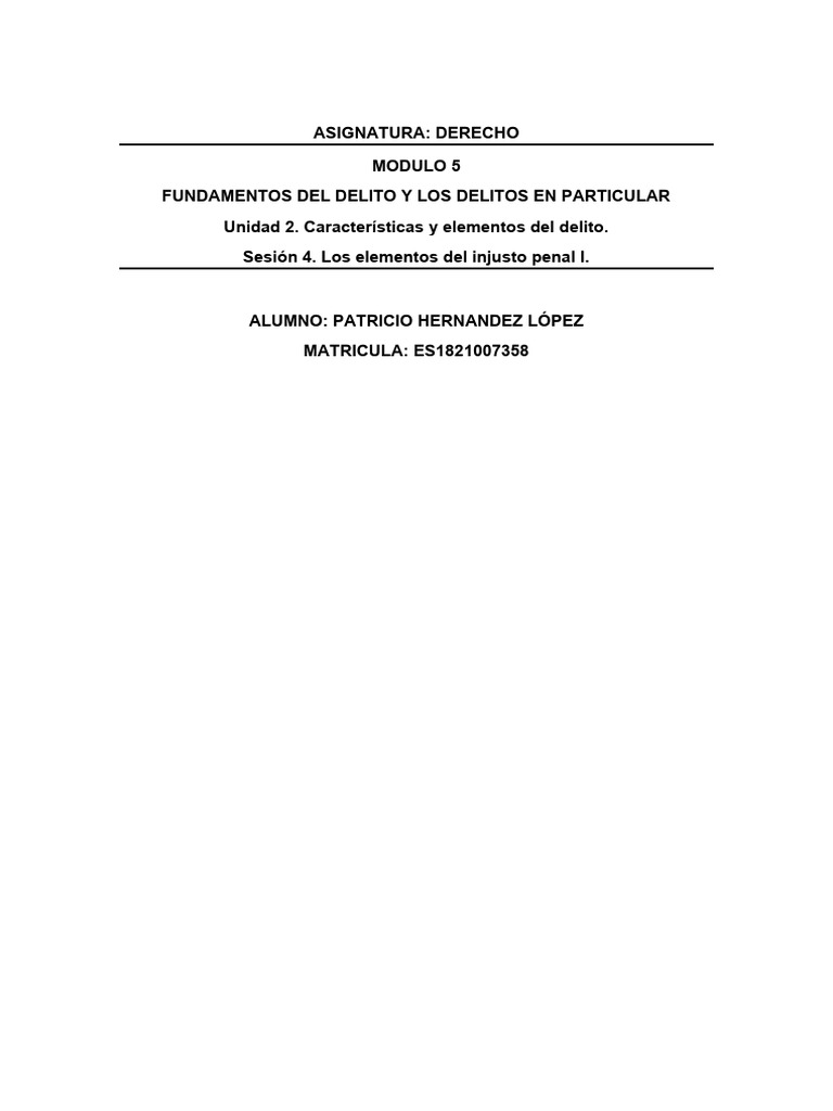 M5 U2 S3 Pahl | PDF | Homicidio | Intención (Derecho Penal)