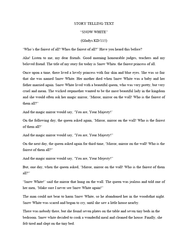 snow white | PDF | Snow White | Fairy Tales