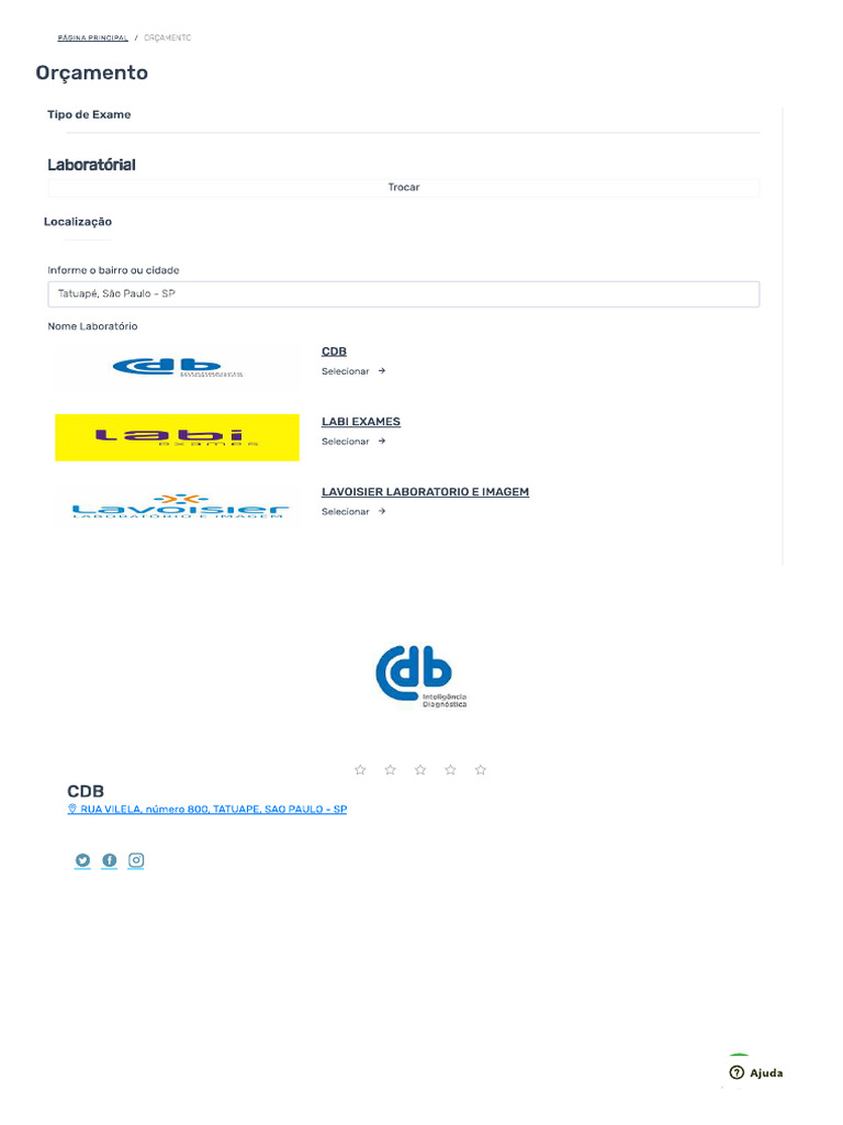 Orçamento de Exame CDB | PDF