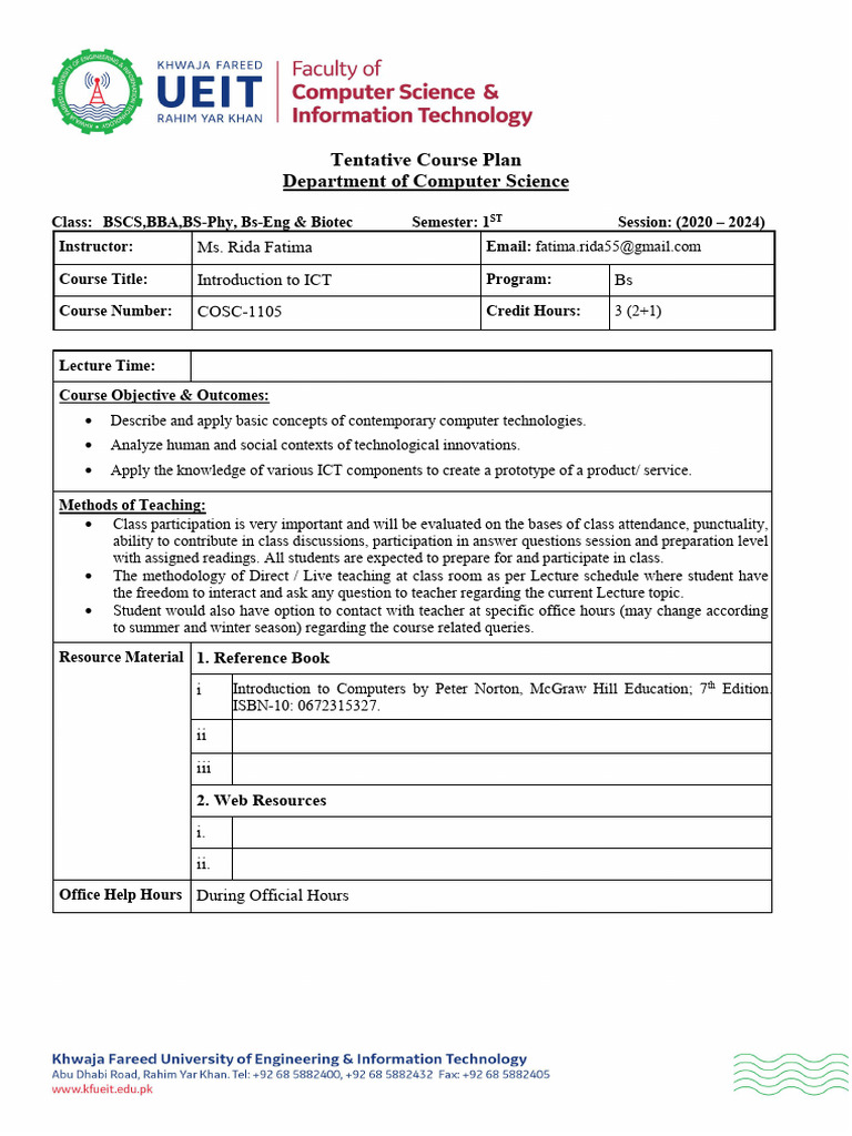 Cosc 1105 Introduction To Ict Final Pdf Computer Monitor Computer Data Storage