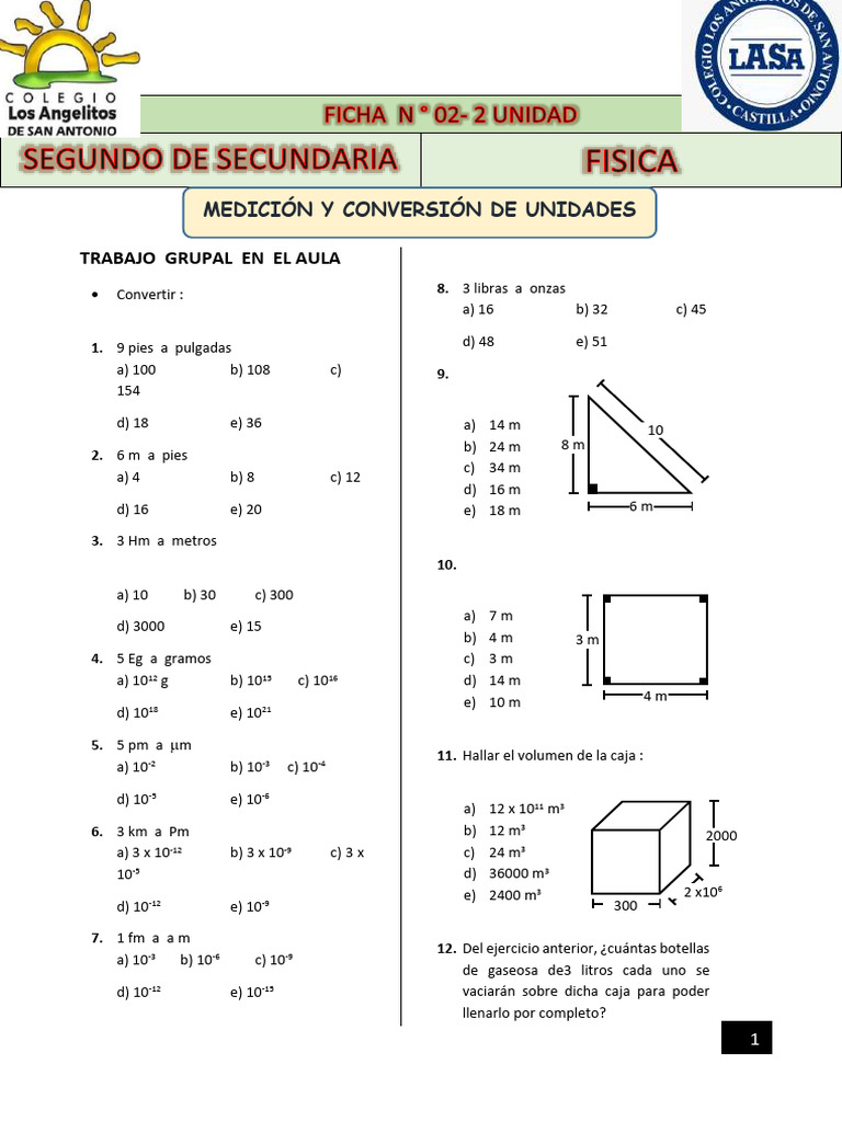 Ficha N°2 - 2 Unidad Fisica - Segundo Sec | PDF