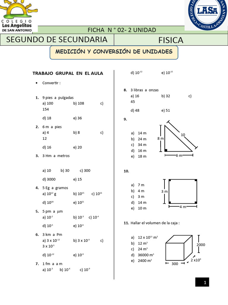 Ficha N°2 - 2 Unidad Fisica - Segundo Sec | PDF