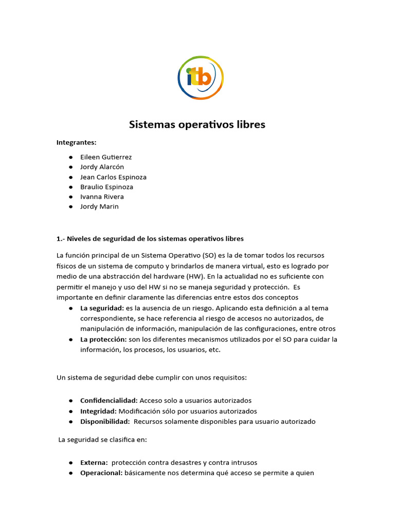 Sistemas Operativos Libres | PDF | Software libre | Programa de computadora Sistemas Operativos Libres | PDF | Software libre | Programa de computadora