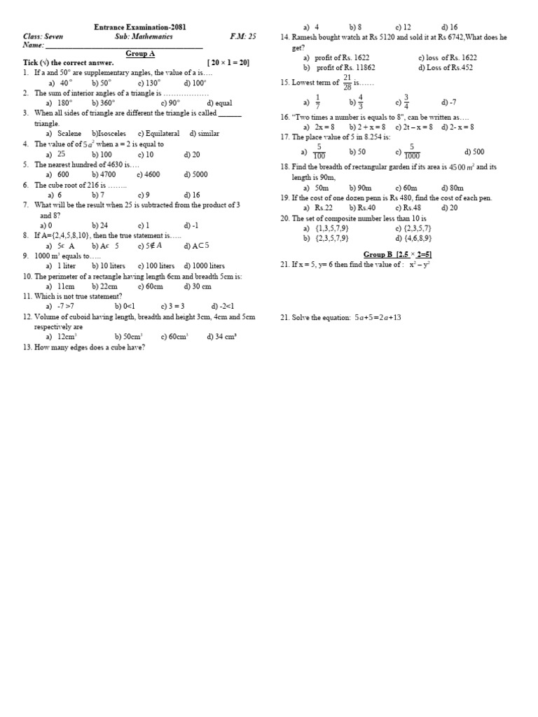 Grade 7 Maths | PDF | Triangle | Euclid