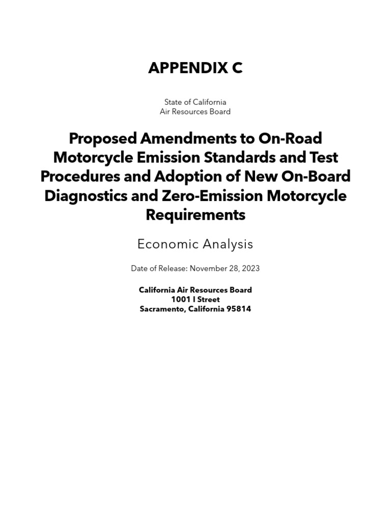 CA CARB Proposal Nov. 2023 Appendix C | PDF | Greenhouse Gas | Exhaust Gas