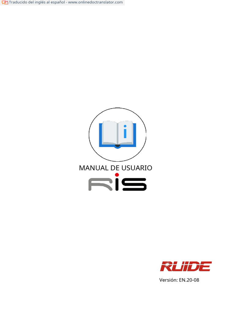 RUIDE RIS USER MANUAL EN.20-08.en - Es | PDF | Tornillo | Teclado