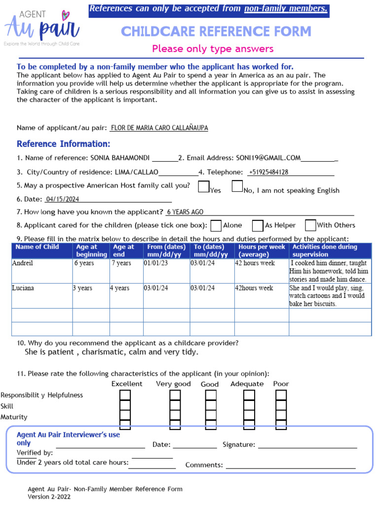 Childcare-Reference-Form 2022 | PDF