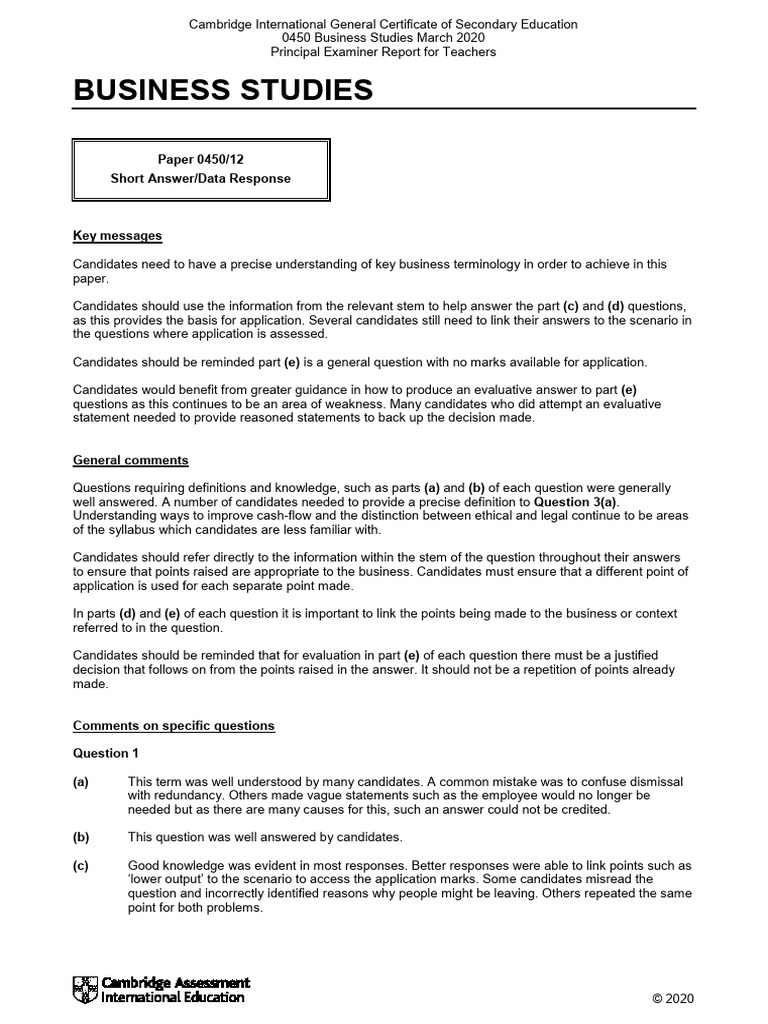 Business Studies | PDF | Knowledge | Question