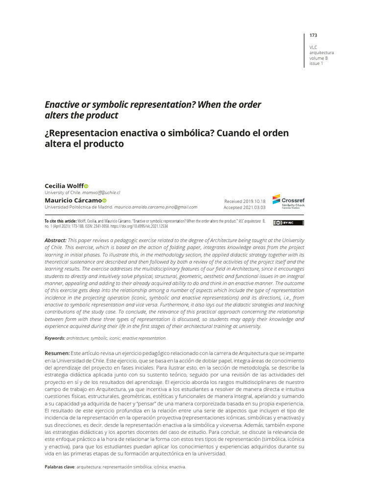 Enactive or Symbolic Representation | PDF | Embodied Cognition | Experience