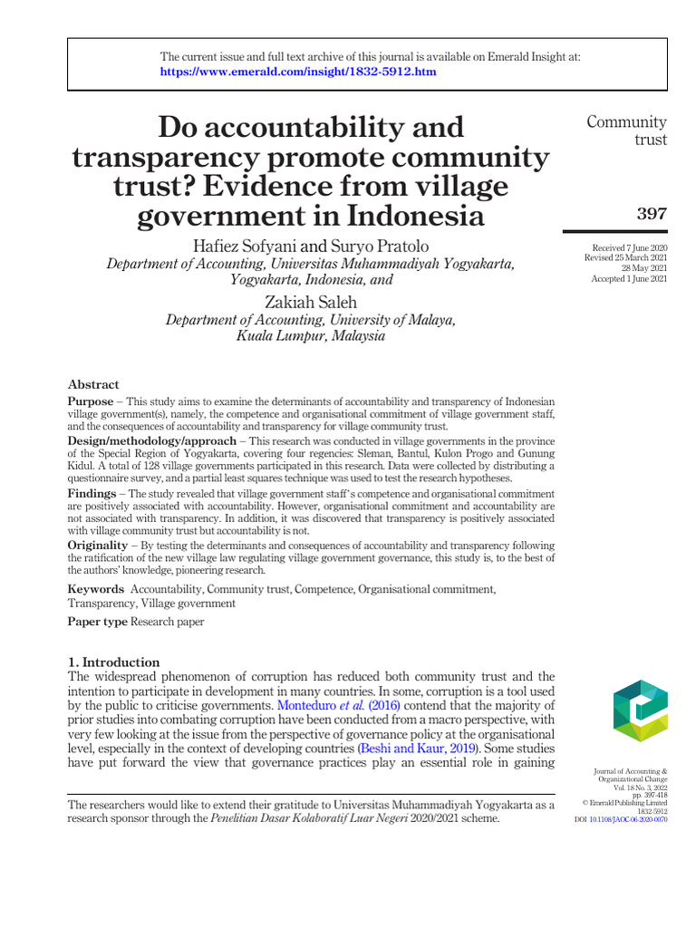 Do Accountability and Transpar | PDF | Governance | Survey Methodology
