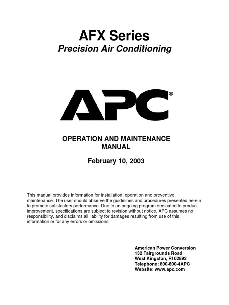 AC-NetworkAir AFX O&M Manual | PDF | Belt (Mechanical) | Air Conditioning
