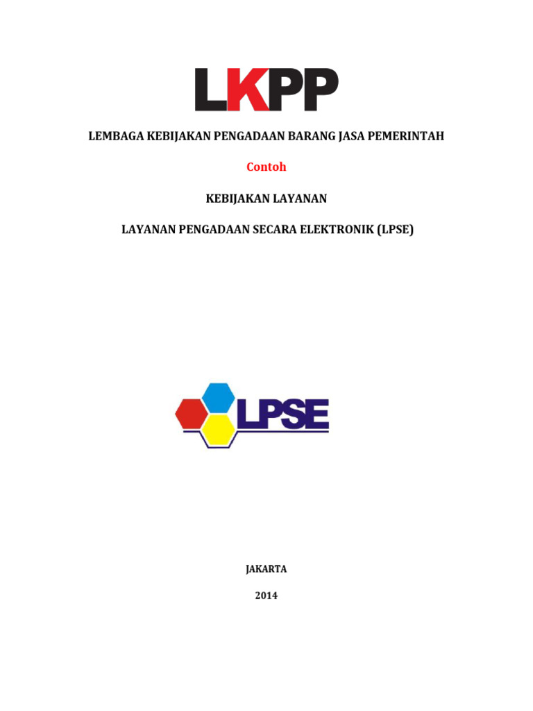 Standarisasi LPSE - Standar 1 Kebijakan - Layanan | PDF