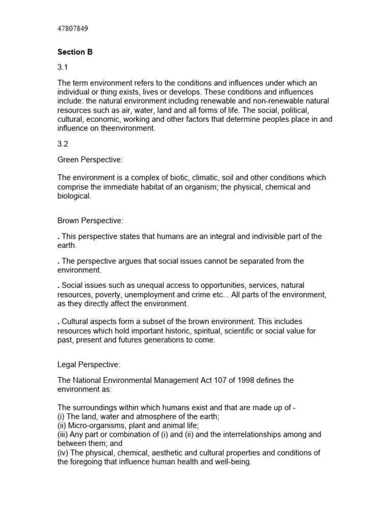 Environmental Assignment Full | PDF | Water | Environmental Resource ...