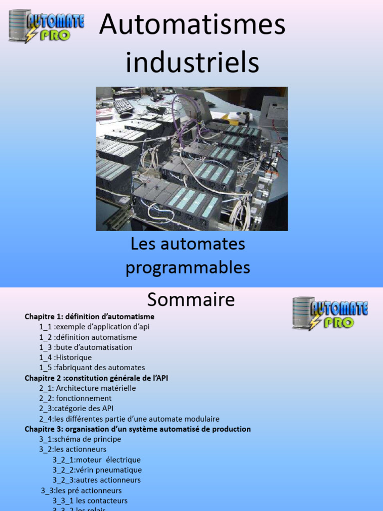 Automatisme | PDF | Machine électrique | Automate programmable industriel