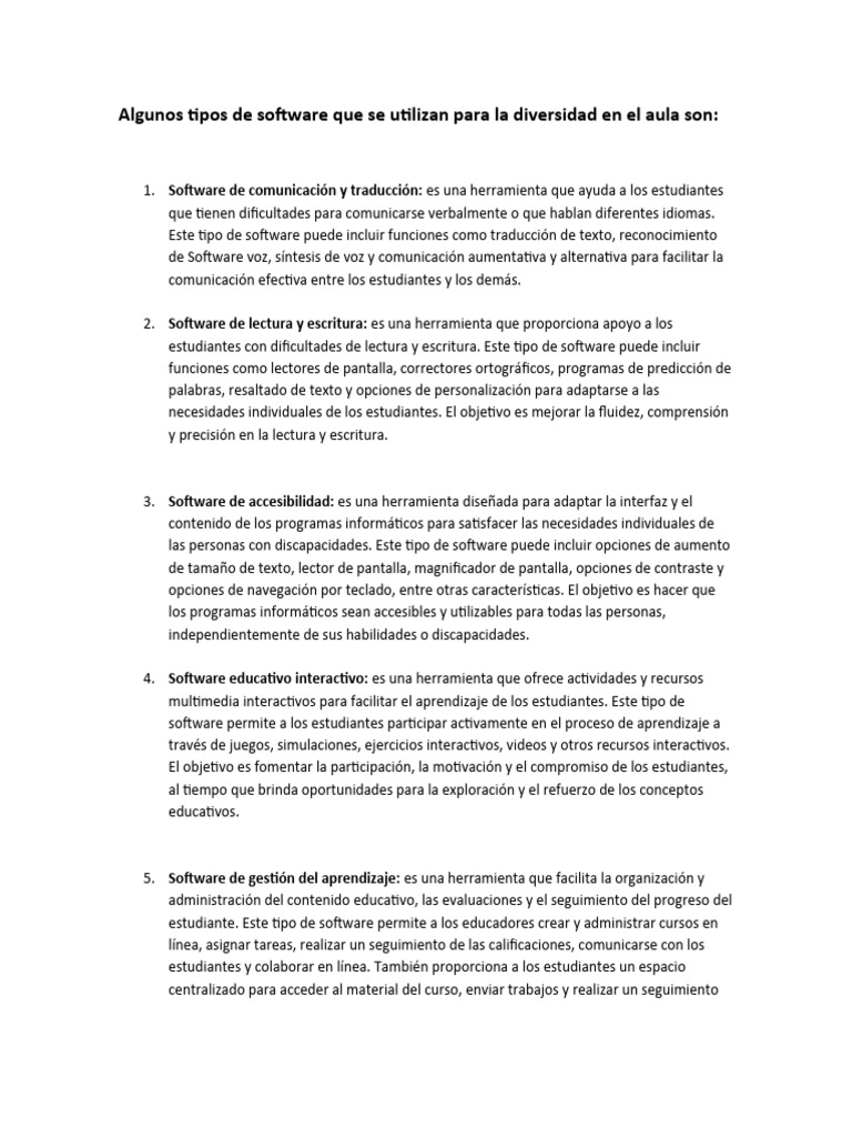 Tipos De Software Pdf Software Realidad Virtual 4216