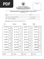 Addition - A2: Math Window Card Name: - Grade Level - Date | PDF