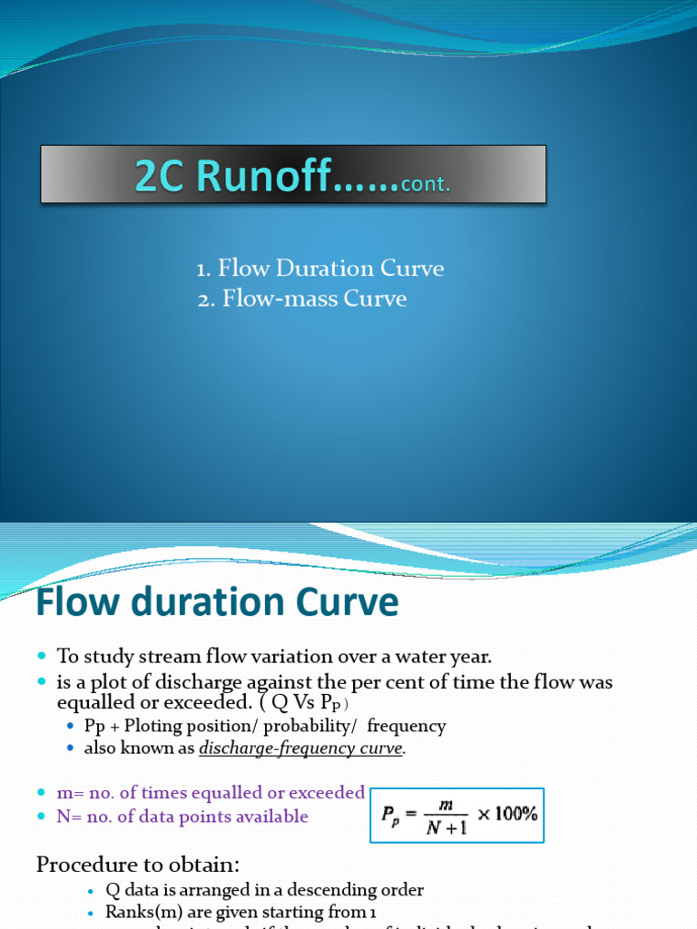 2C - Flow Duratuion, Flow Mass Curve | Download Free PDF | Discharge ...