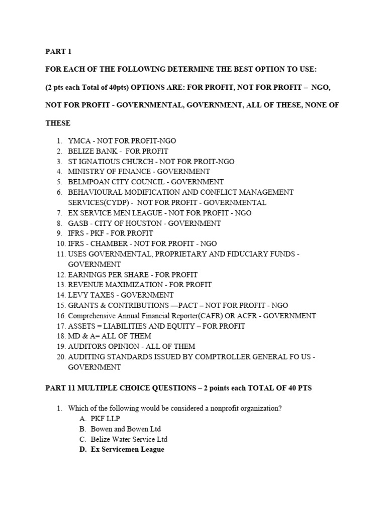 NFP Test 1 | Download Free PDF | Fund Accounting | Expense