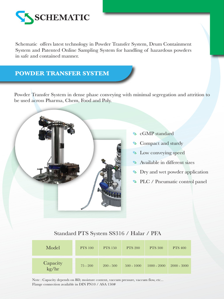 Powder Transfer System | PDF | Vacuum | Chemistry