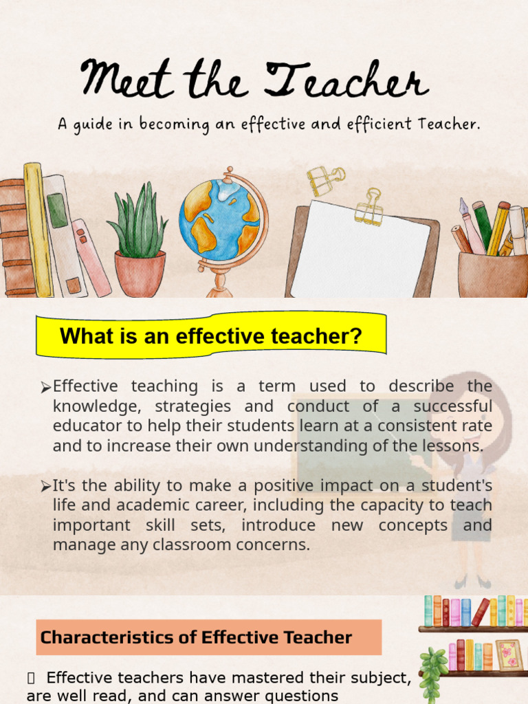 Effective and Efficient Teacher | PDF | Teachers | Benchmarking